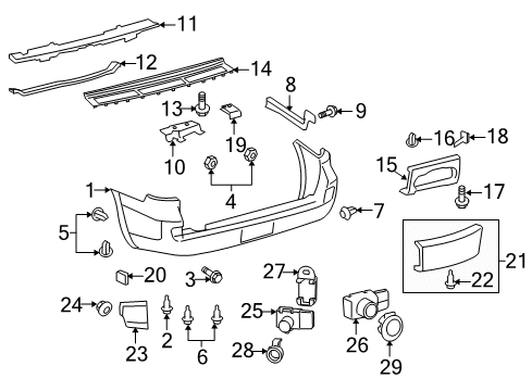 22834033 - Genuine GM Applique-Rear Closure Center *Bright Chromg