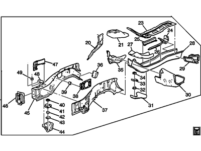 23491996 - Genuine GM Rail Assembly, Front Compartment Side