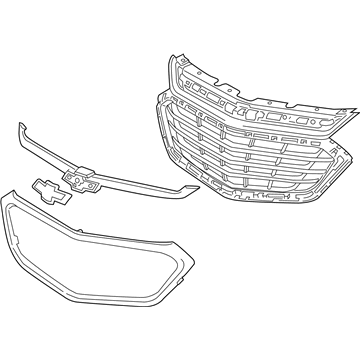 84408138 - Genuine GM Grille Assembly, Front *Black