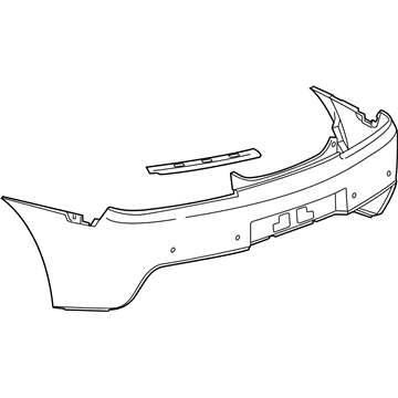 23164146 - Genuine GM Rear Bumper, Cover Upper *Service Primer